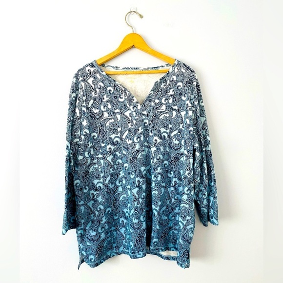 Allison Daley | Tops | Allison Daley Women Plus Size 2x Floral Paisley ...
